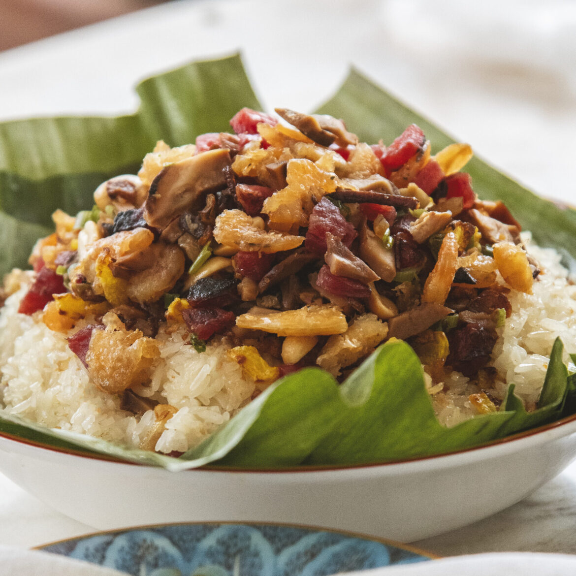 Vietnamese Savory Sticky Rice | Xoi Man - Cindy Lam Cuisine