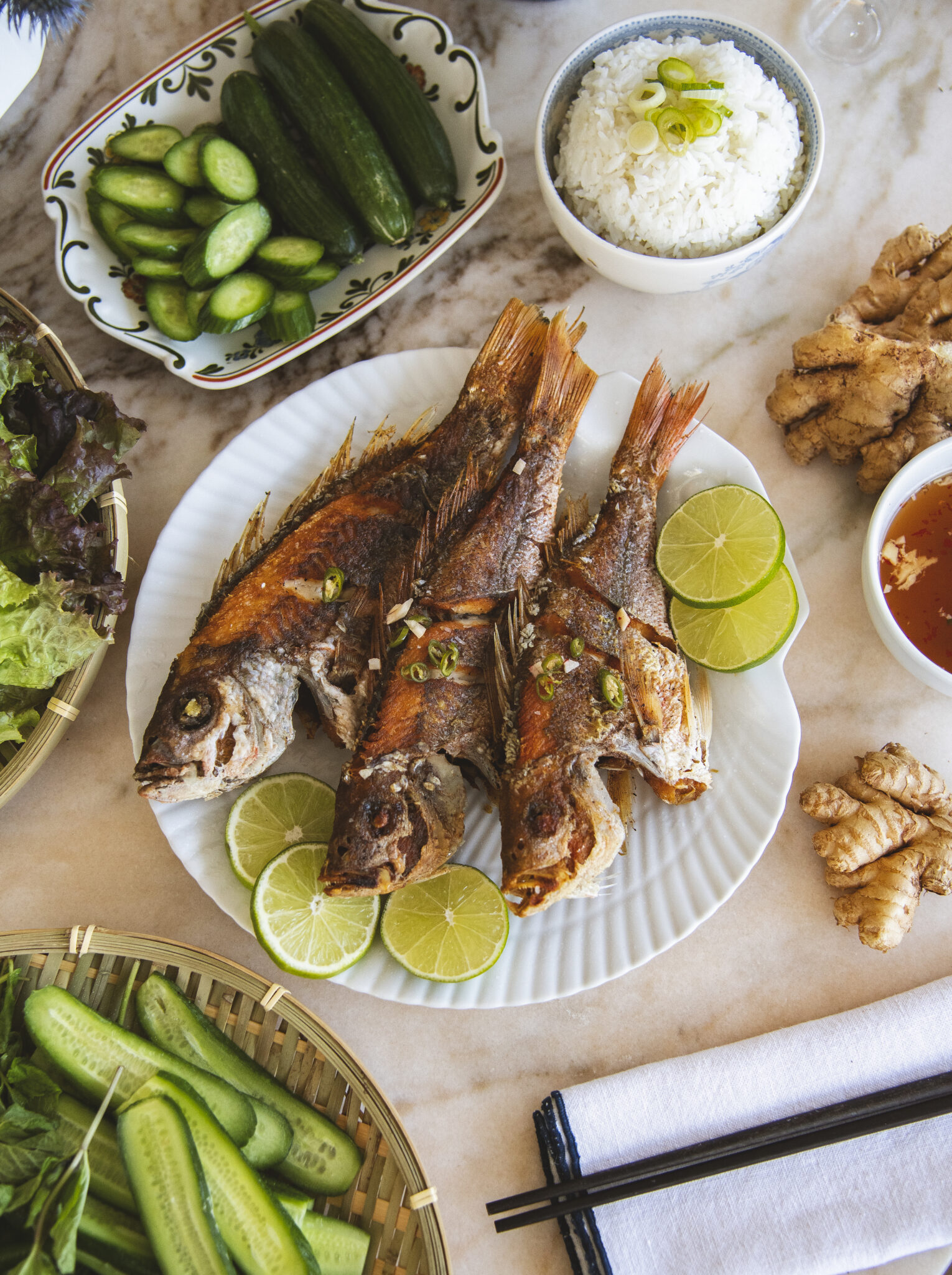 Vietnamese Fried Fish with Ginger Fish Dipping Sauce | Ca Chien with ...