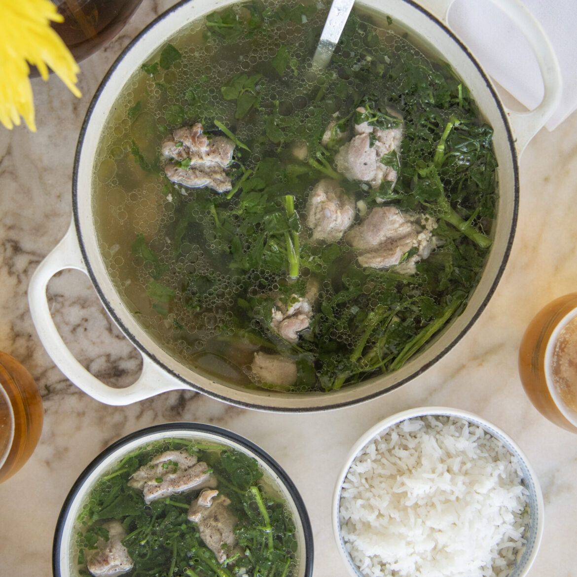 Watercress with Pork Soup l Canh Xa Lach Son - Cindy Lam Cuisine