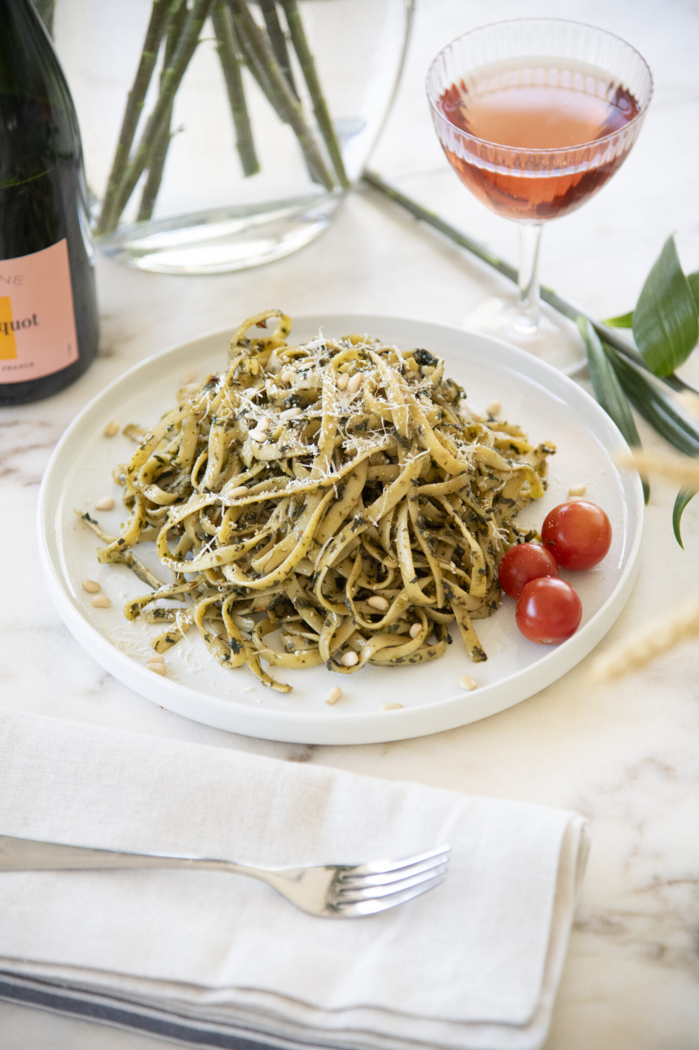 Basil Pesto Pasta - Cindy Lam Cuisine